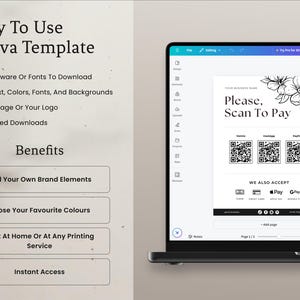 Scan to Pay Template, Editable Qr Sign for Small Business, Canva ...