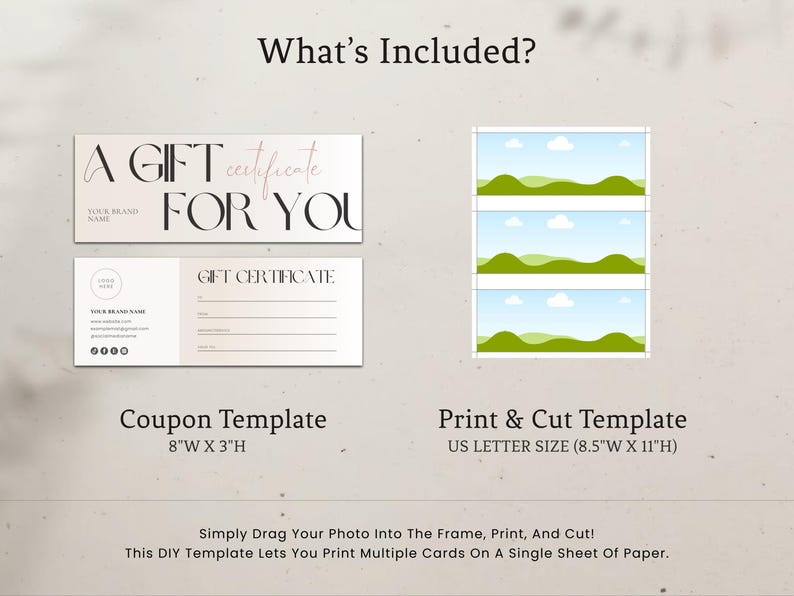 Editable Gift Voucher Template, Printable Gift Certificate, Digital ...