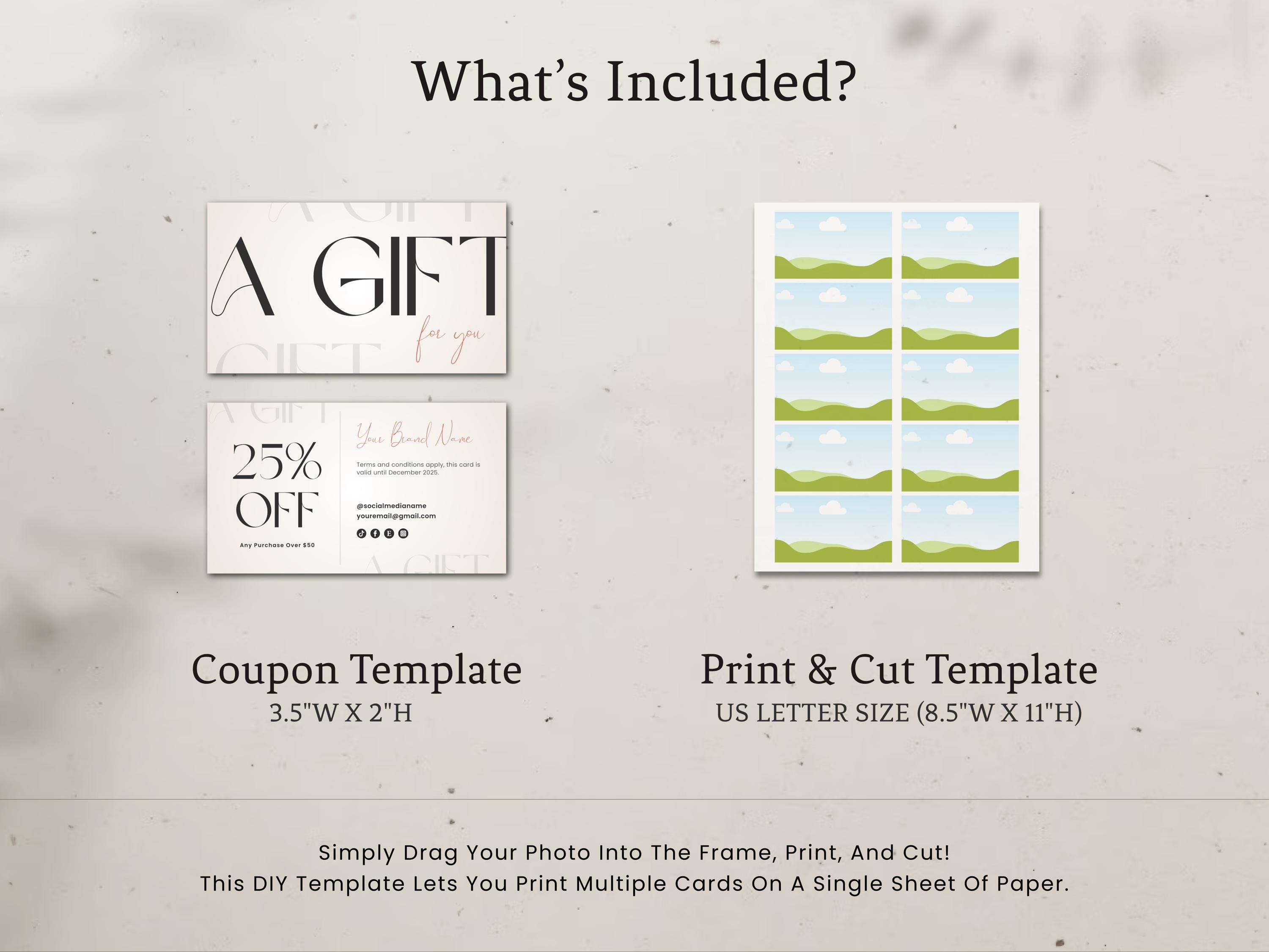 Coupon Card Template, Editable Discount Voucher, Printable Small ...
