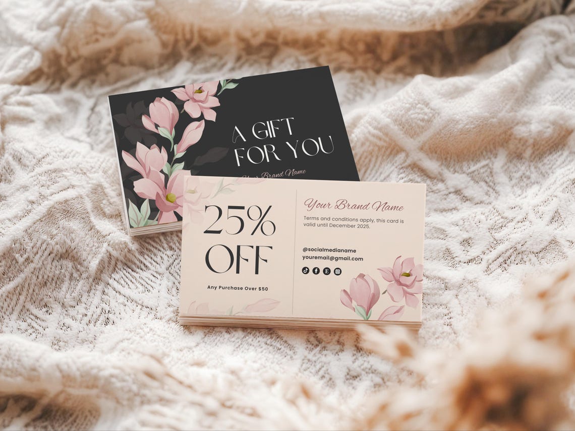 Coupon Card Template, Printable Small Business Promotional Card ...