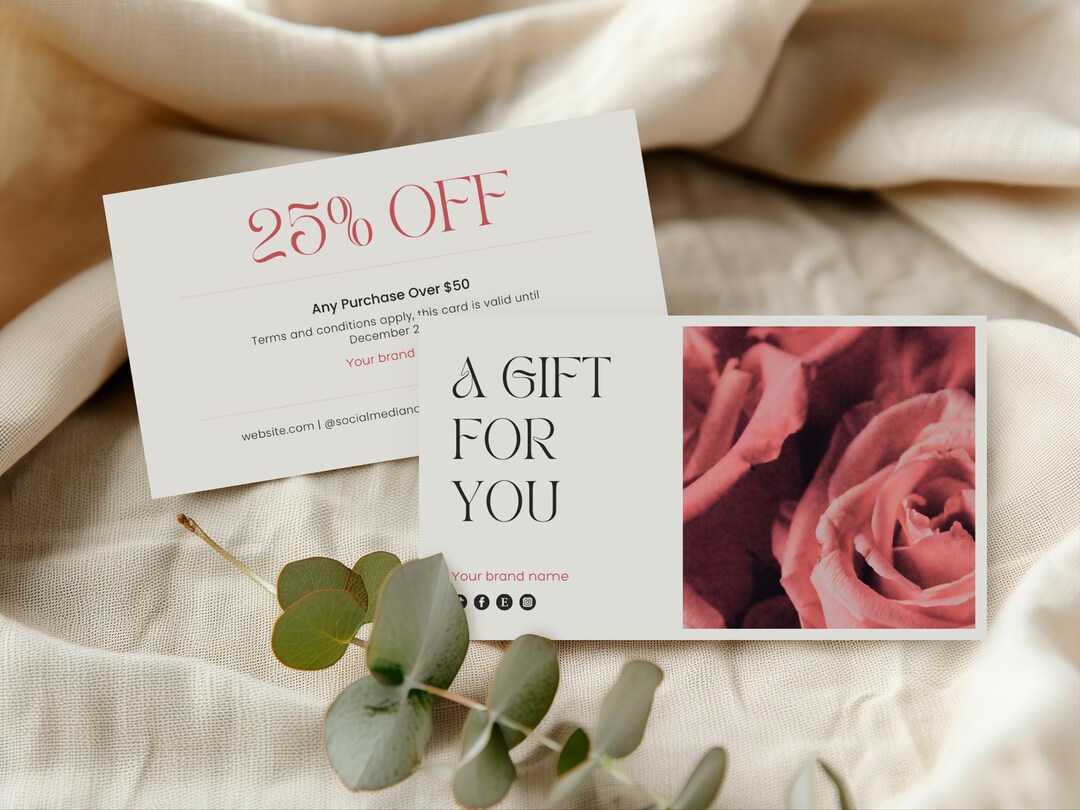 Coupon Card Template, Editable Discount Voucher, Printable Small ...