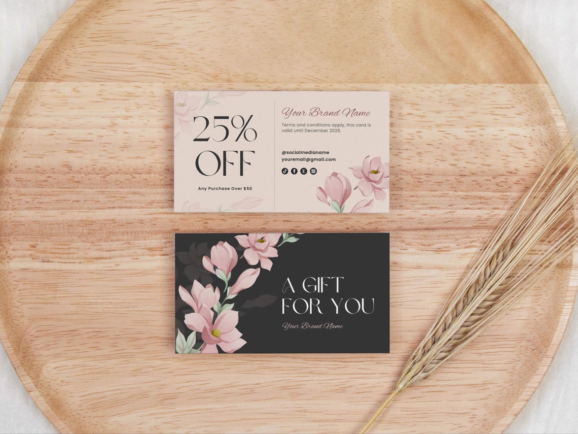 Coupon Card Template, Printable Small Business Promotional Card ...