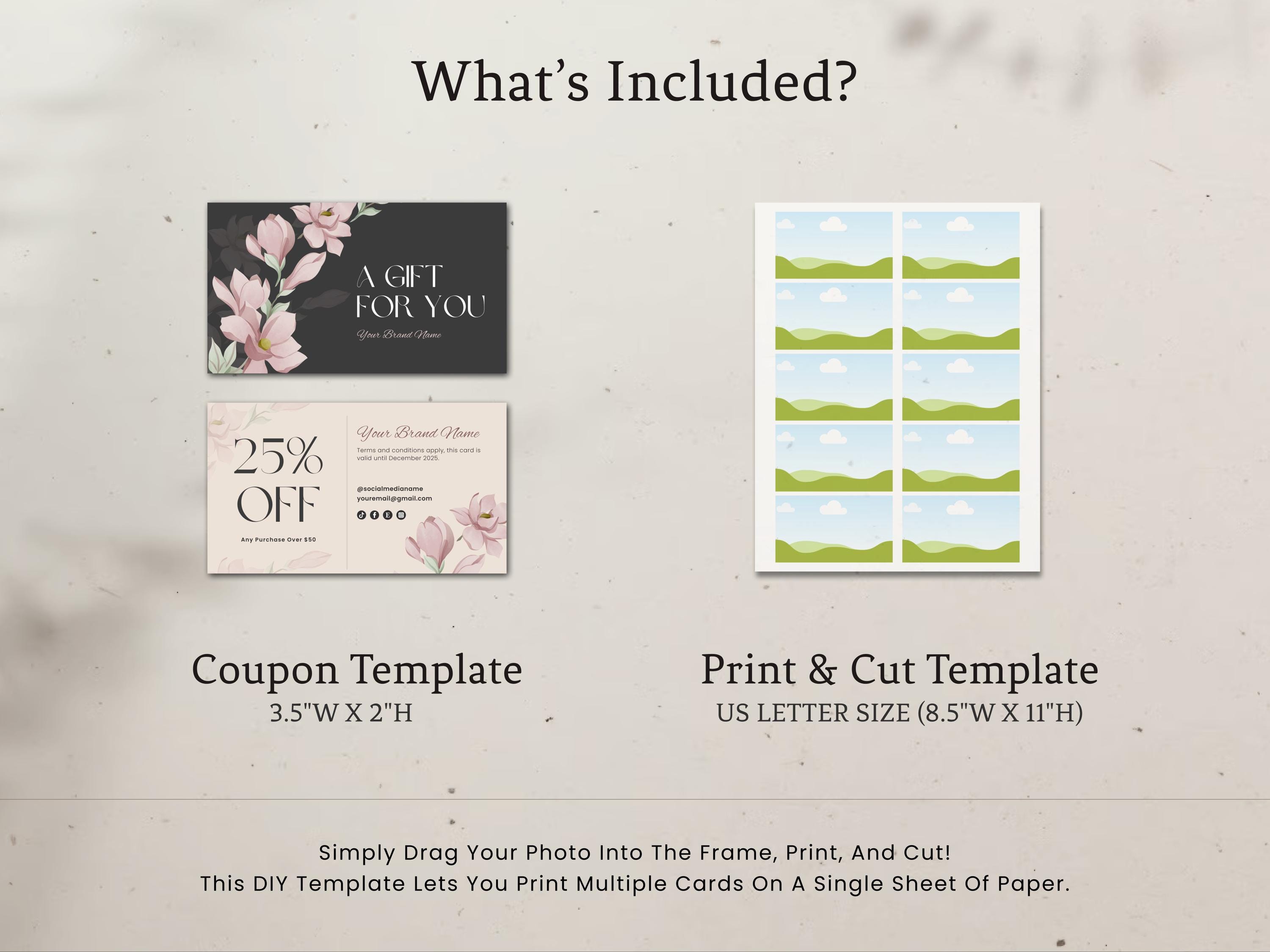 Coupon Card Template, Printable Small Business Promotional Card ...