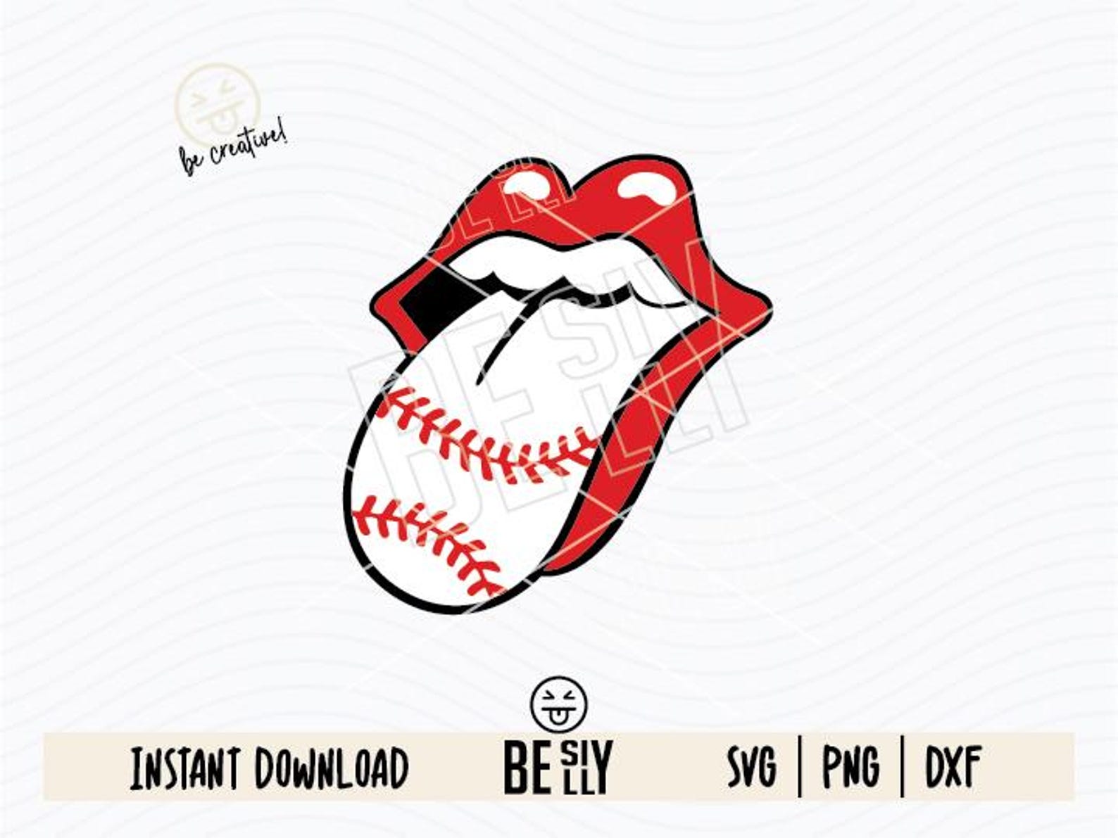 Baseball Lips SVG, Baseball Svg, Baseball Lips Clipart, Baseball Tongue ...
