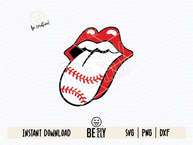 Baseball Lips SVG, Baseball Svg, Baseball Lips Clipart, Baseball Tongue ...