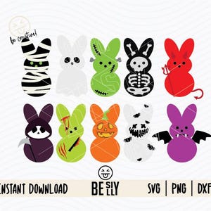 Creepy Peeps BUNDLE Svg, Spooky Peeps Svg, Ghost Peep Silhouette ...