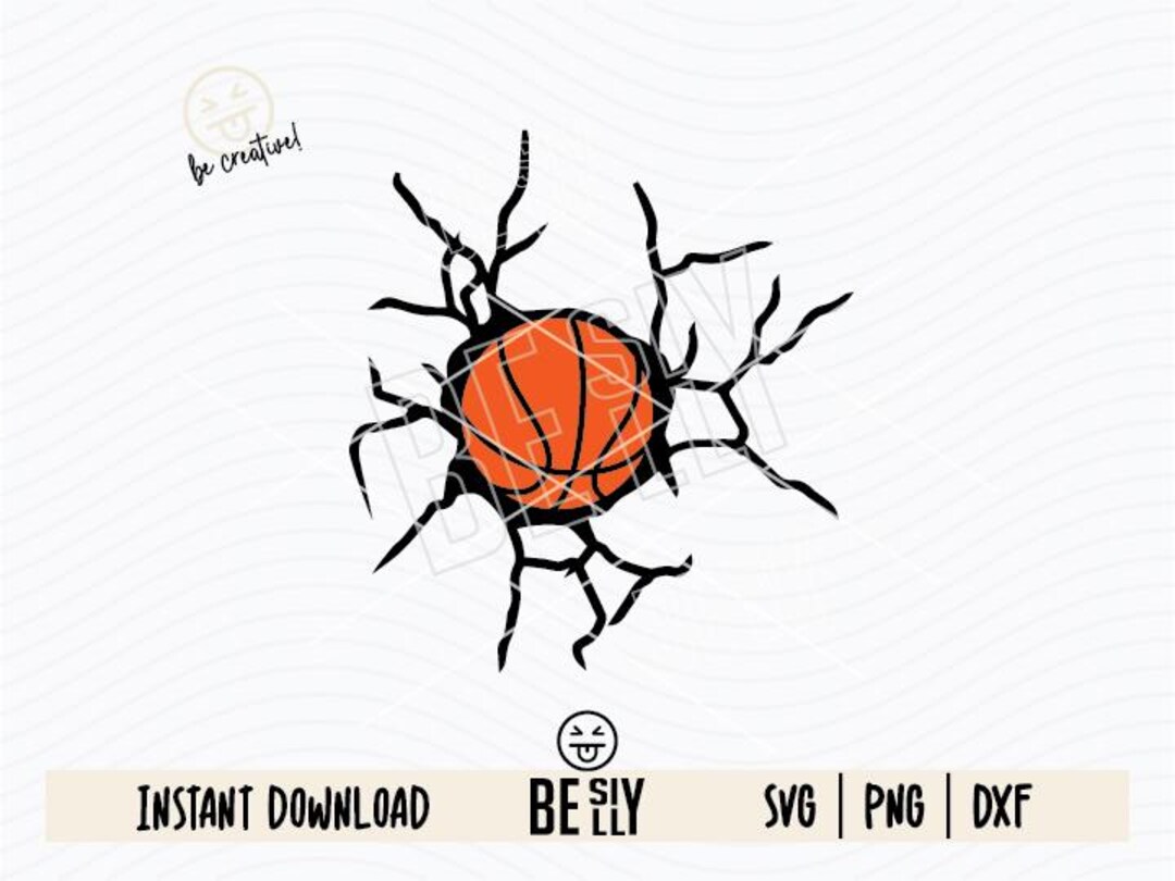 Basketball Crack Svg, Basketball Clipart, Basketball in the Wall SVG ...