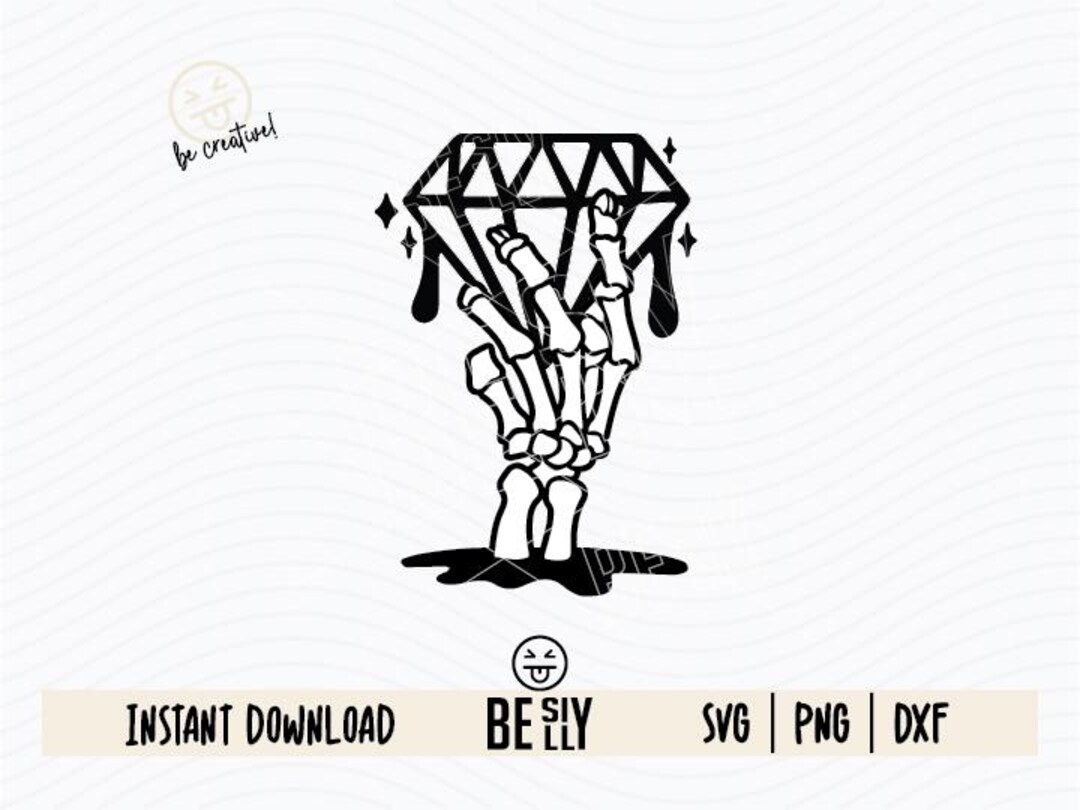 Skeleton Hand Svg, Diamond Melting Svg, Dripping Diamond Svg, Jewelry ...