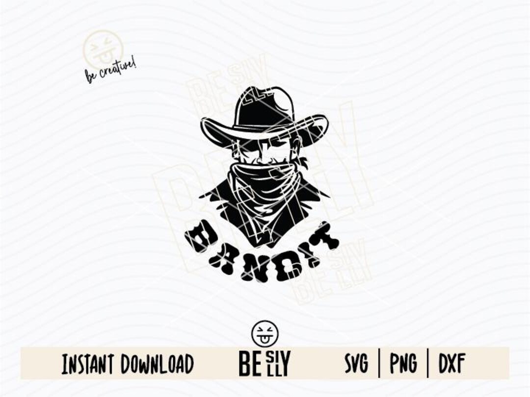 Masked Cowboy Bandit Svg, Masked Cowboy Svg, Highwayman With Hat and ...
