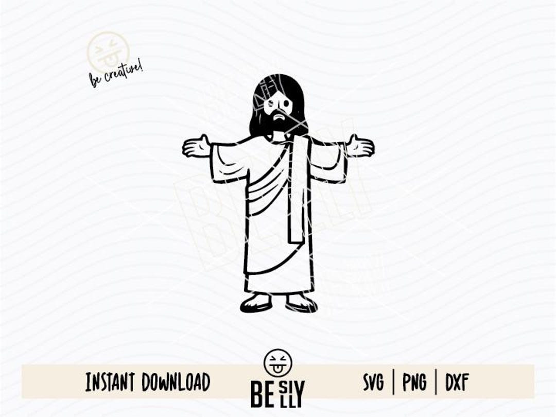 Mini Jesus Svg, Mini Jesus Png, Religious Svg, Cartoon Jesus Png ...