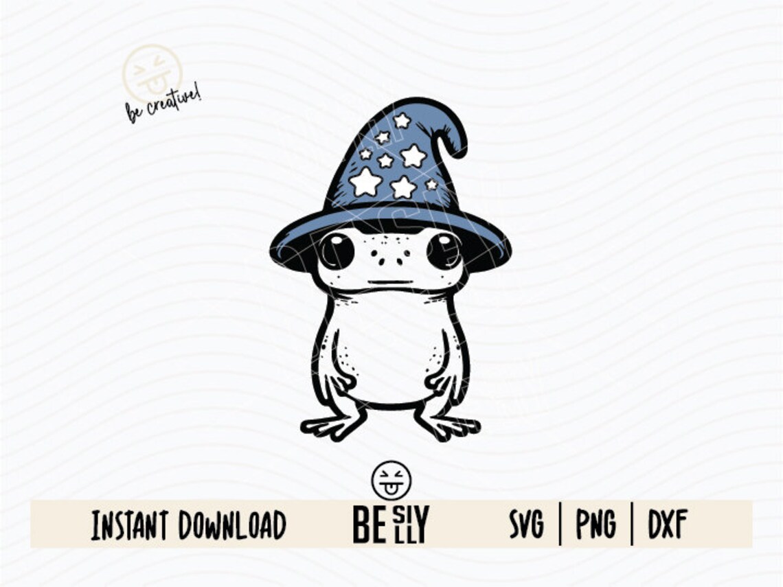 Cute Silly Frog Svg, Sorcerer Frog Svg, Frog Wizard Svg, Frog With a ...
