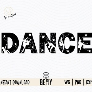Dance SVG File for Cricut, Dance Word Svg, Dancer Silhouette Svg ...