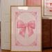 Preppy Pink Coquette Bow Digital Wall Art Print, Coquette Room Decor ...
