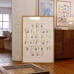 Neutral Woodland Alphabet Digital Wall Art Poster, Boho Classroom Decor ...