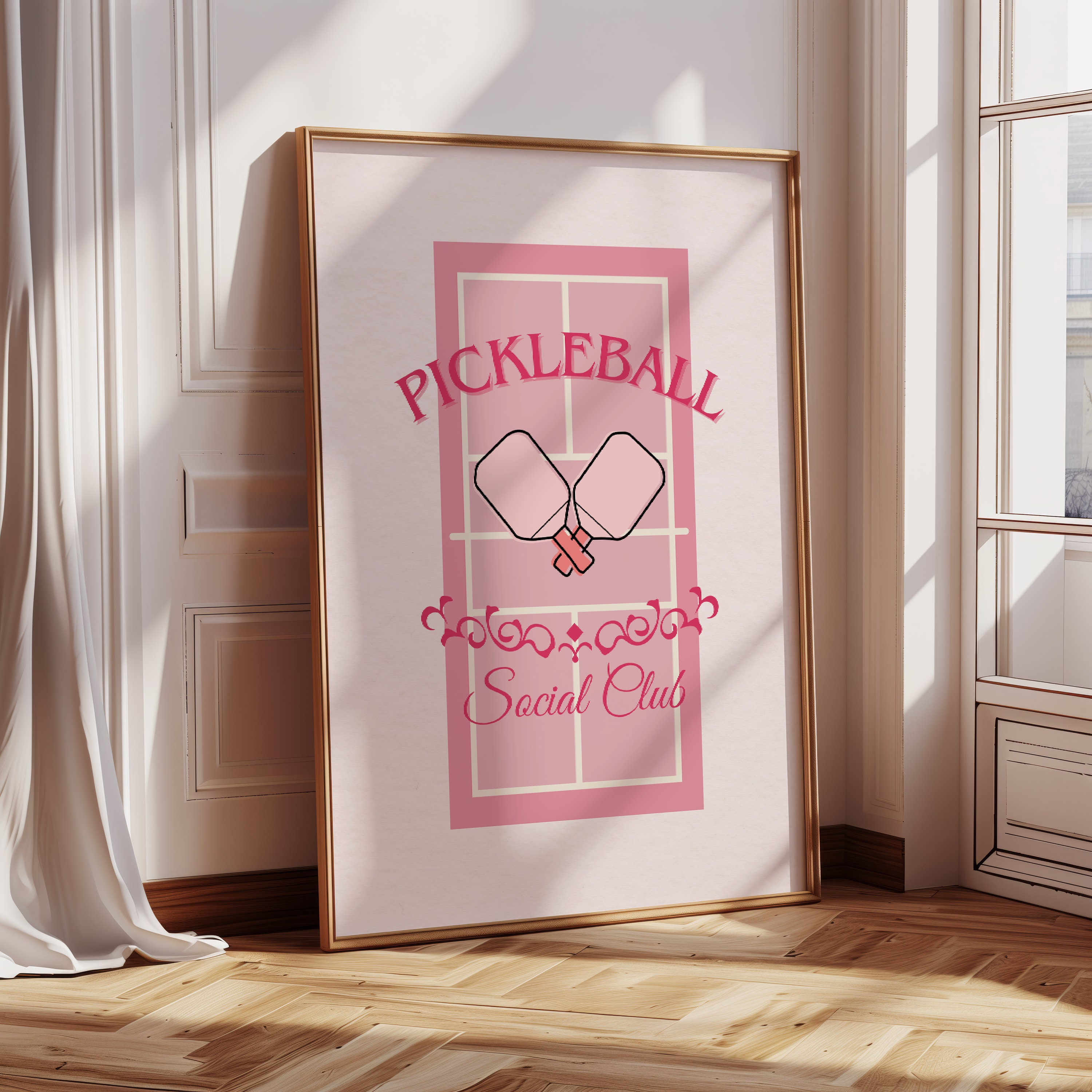 Pickleball Art Digital Download, Pickle Ball Court Printable Wall Art ...