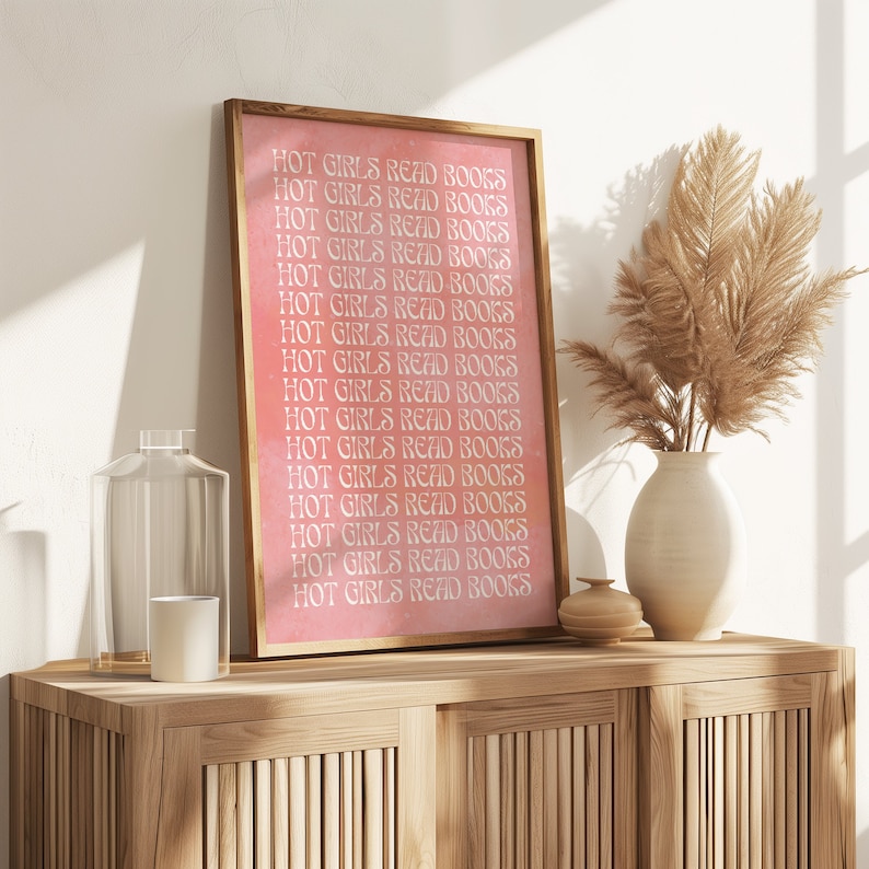 Aesthetic Book Club Digital Wall Art Print, Trendy Bookshelf Decor ...