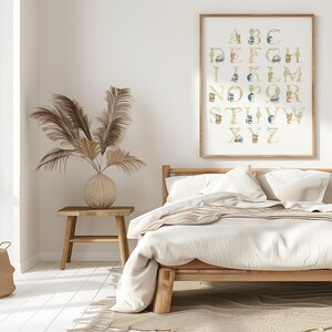 Neutral Woodland Alphabet Digital Wall Art Poster, Boho Classroom Decor ...