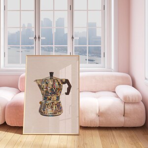 Disco Coffee Poster, Coffee Latte Art Print, Foodie Art Digital ...