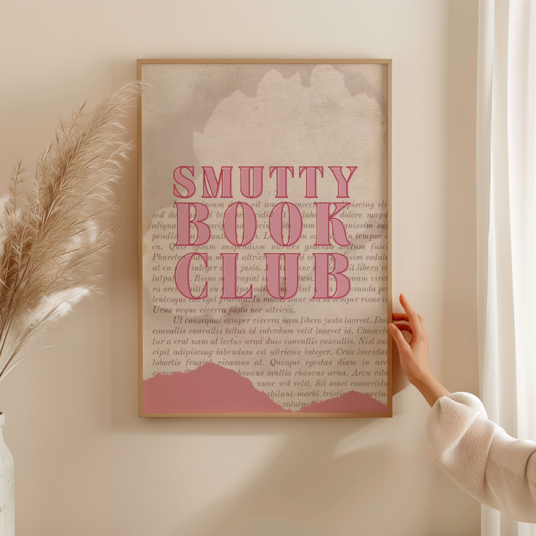 Funny Smut Bookish Art Digital Wall Print, Aesthetic Book Club Poster ...