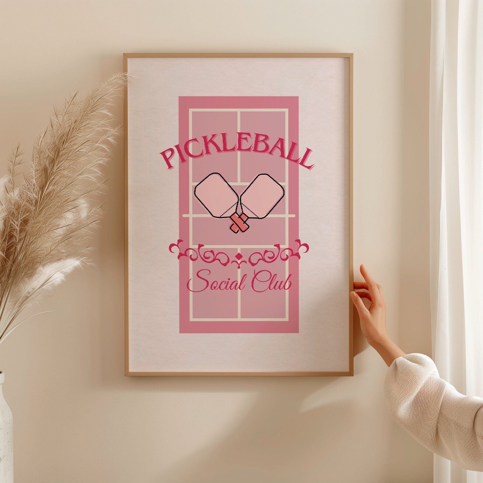 Pickleball Art Digital Download, Pickle Ball Court Printable Wall Art ...