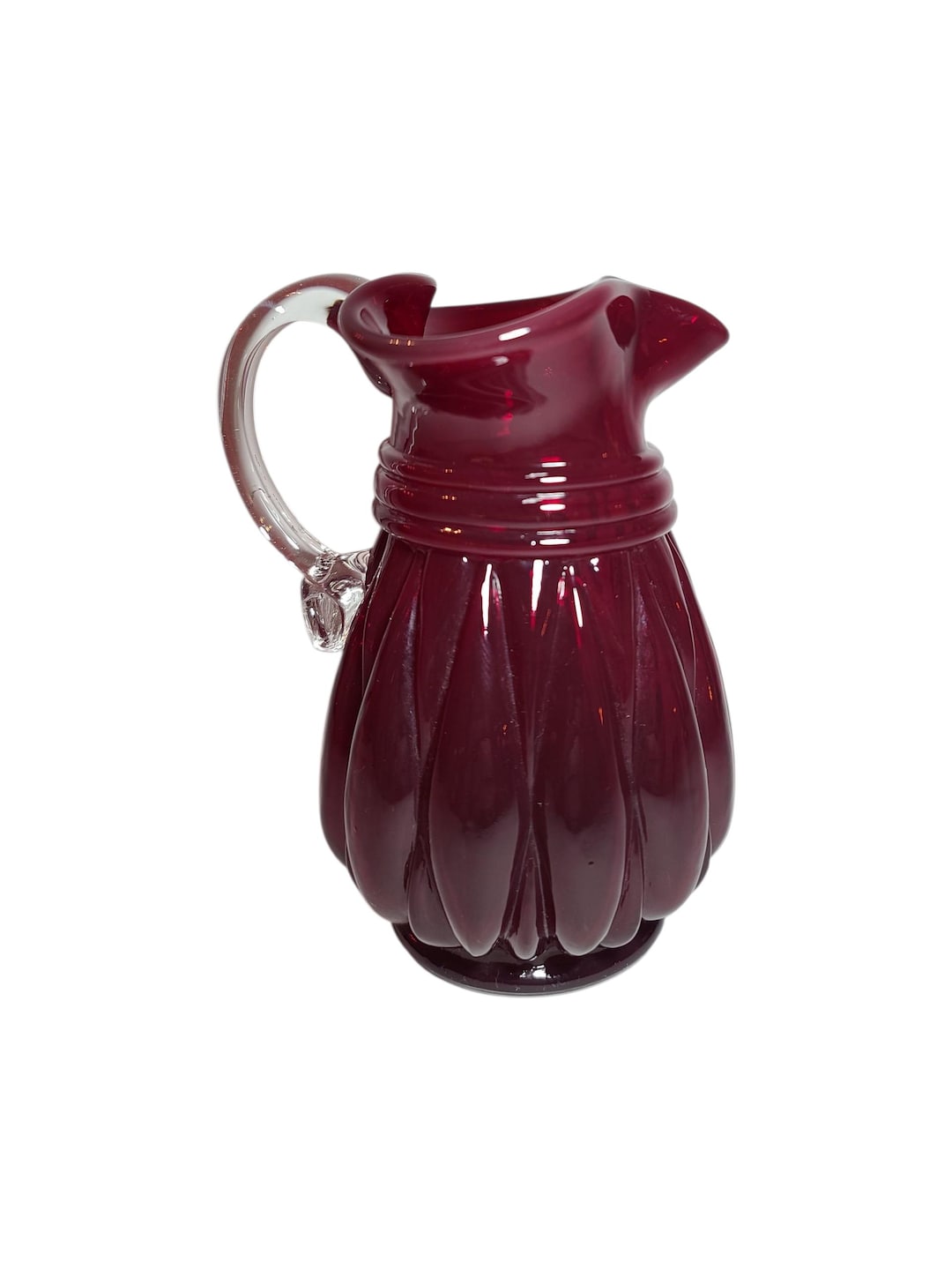 Pilgrim Glass Company Red Opaque Art Glass Pitcher - Etsy