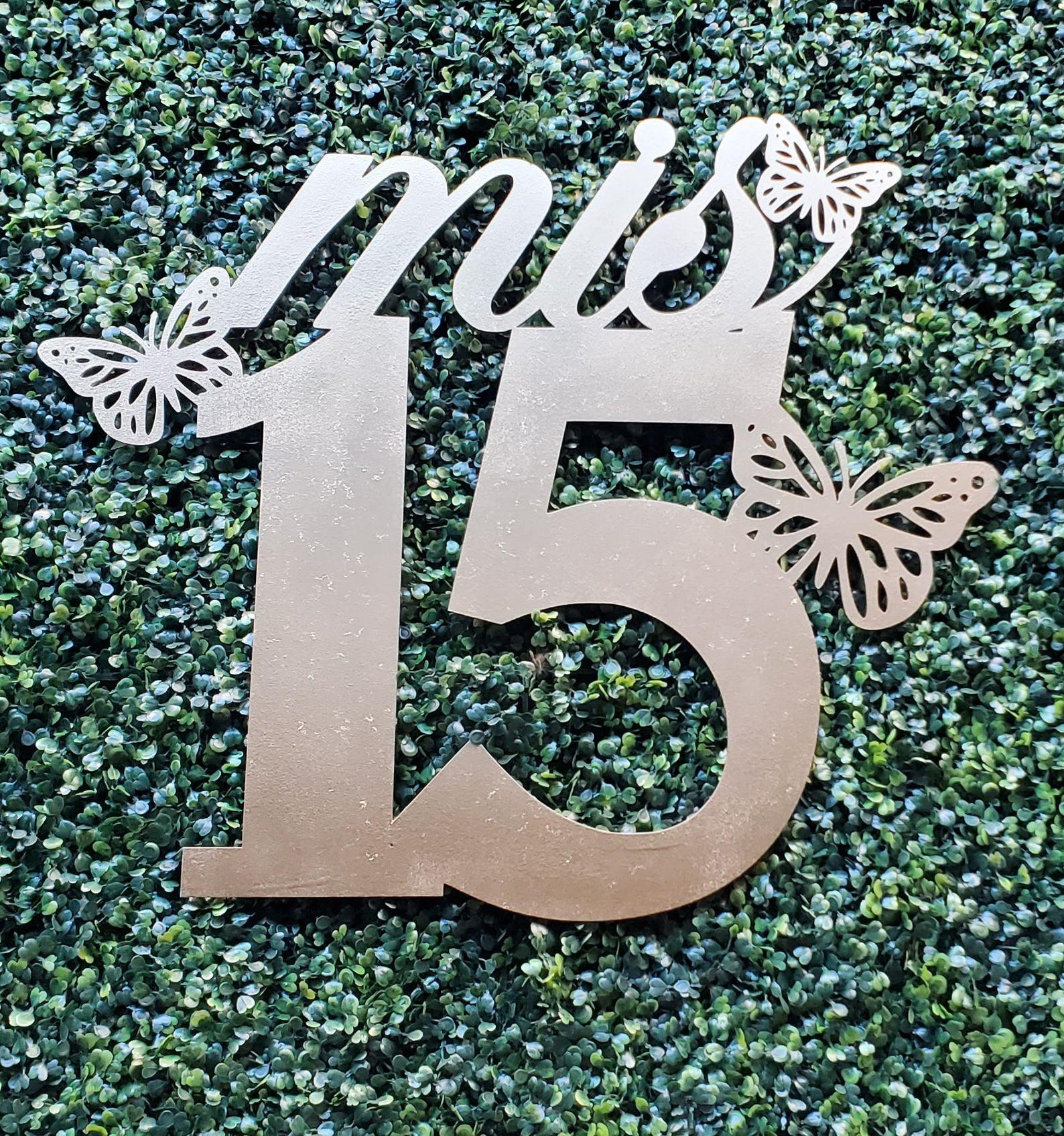 Mis 15 Butterfly Sign for Backdrop Painted or With Glitter - Etsy