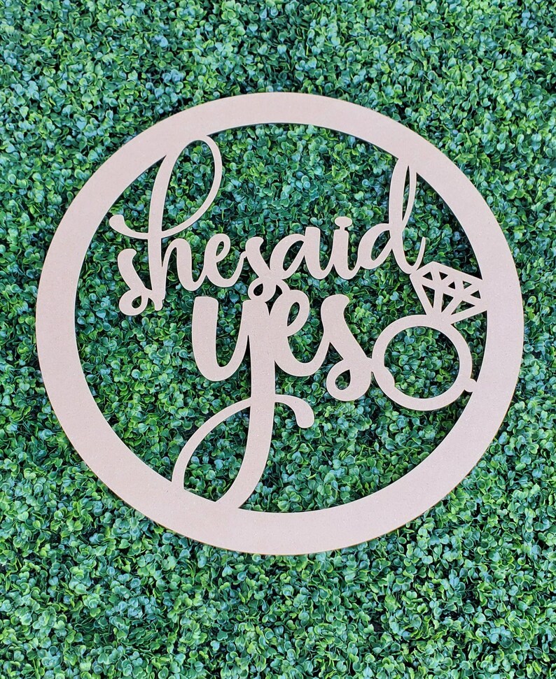 She Said Yes Circle Backdrop Sign for Backdrop - Etsy