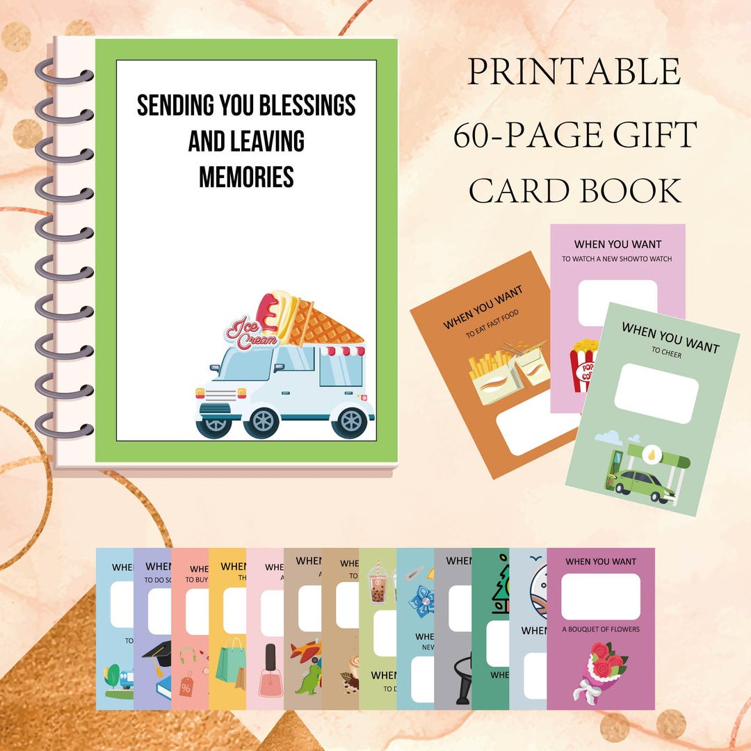 Editable Gift Card Book,build Your Own Gift Card Book,birthday Gift ...