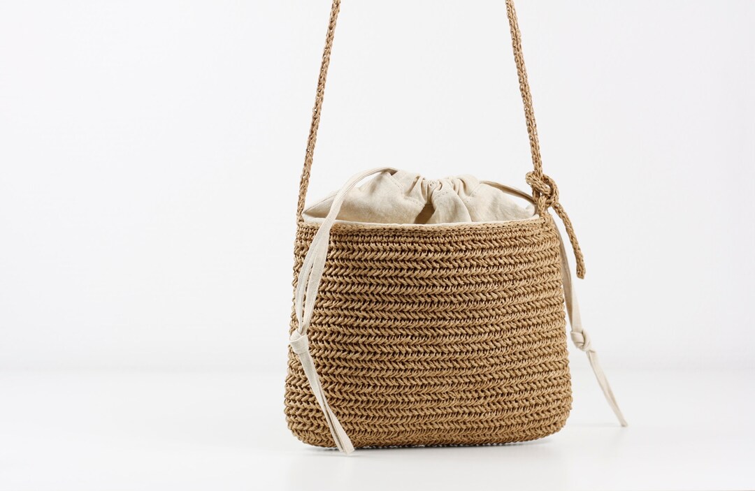 Raffia Straw Hand-woven Crossbody Bag/ Summer Linen Bag /crochet ...