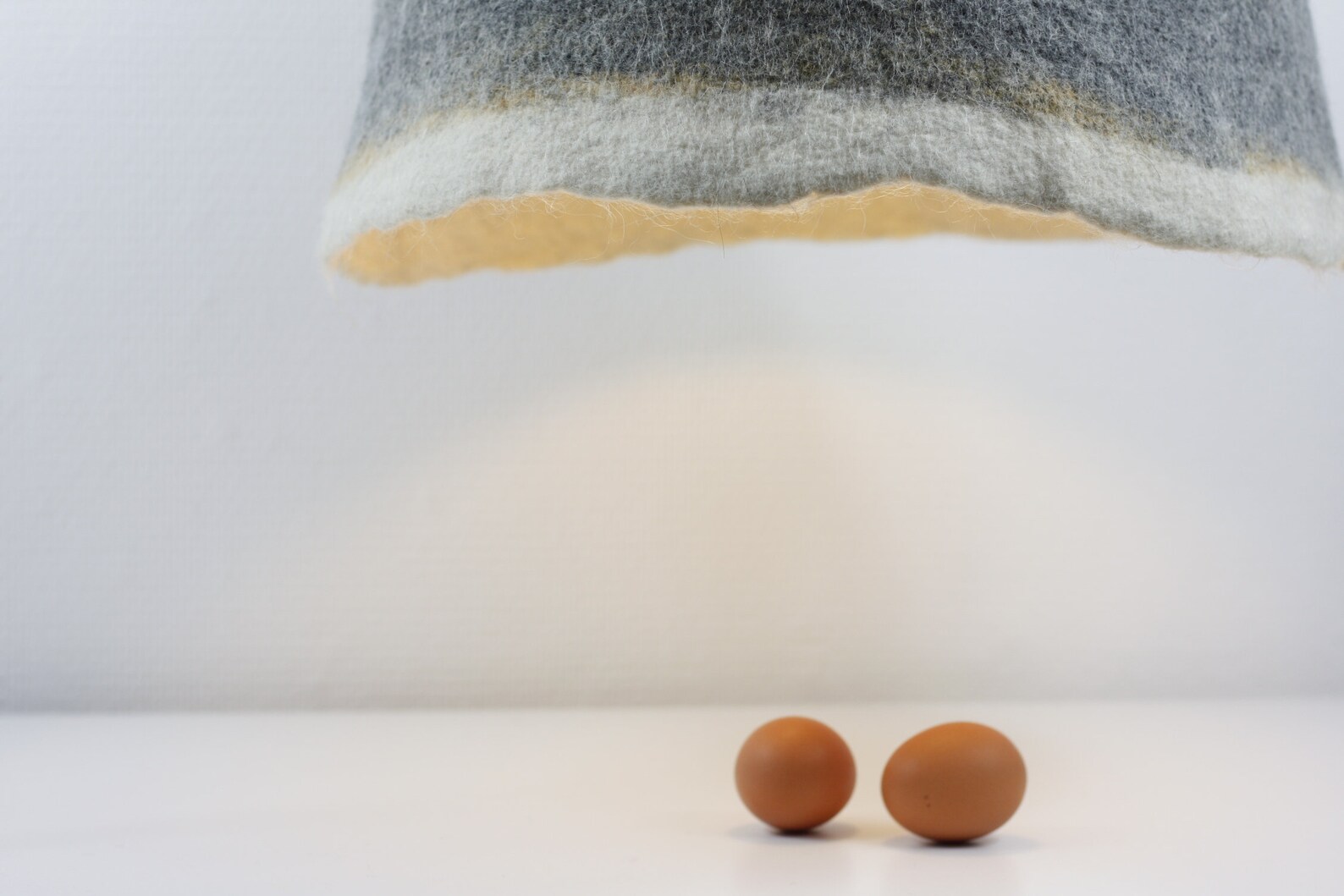 Felted Wool Pendant Lamp: Modern Ceiling Lighting, Gray & Orange - Etsy