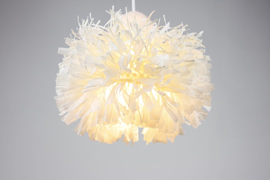 Raffia Felted Wool Pendant Lamp: Sculptured Lighting, Eco-friendly ...