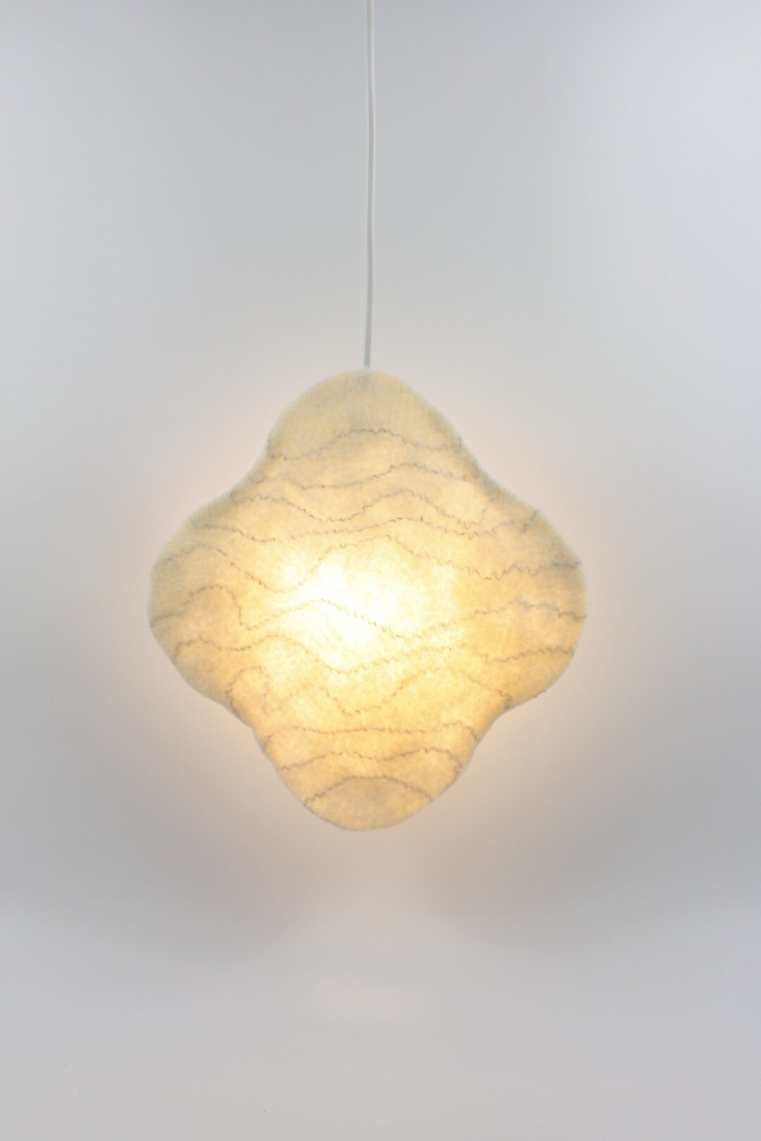 White Wall Suspension Lamp E14/felted Wool Lantern/home Eco Decor/ Kids ...