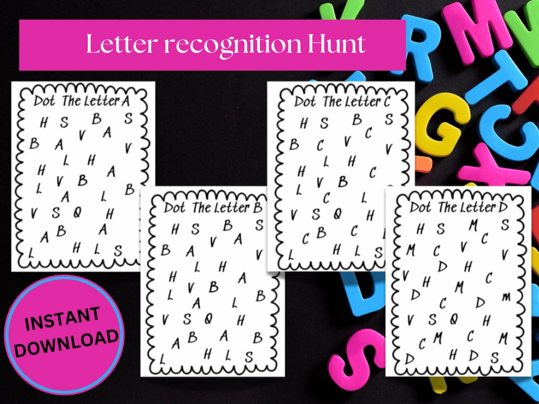 Letter Recognition Hunt, Dot the Letter, Preschool, Kindergarten ...
