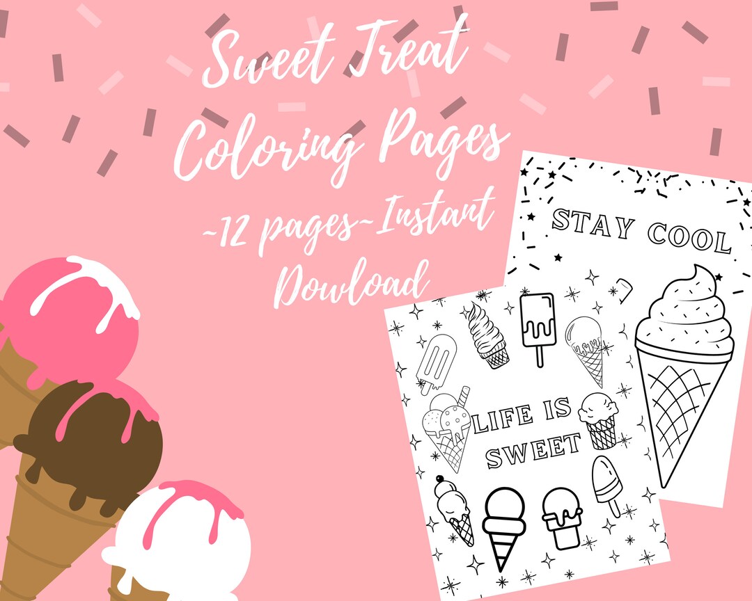 Summer, Coloring Pages, Ice Cream, Popsicles, Instant Download, Party ...