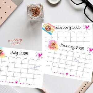 Adorable Cockapoo Annual Calendar 2025 With Various Doodle Motifs in A4 ...