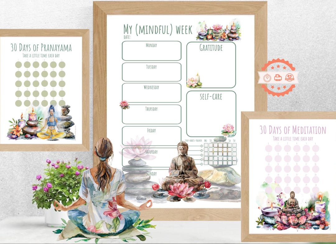 A4 Mindfulness - ZEN Bundle - Weekly Planner - 30-day Habit Tracker ...