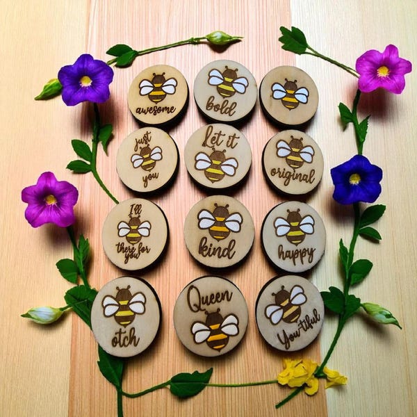 Hand Painted Bee Magnets - Etsy
