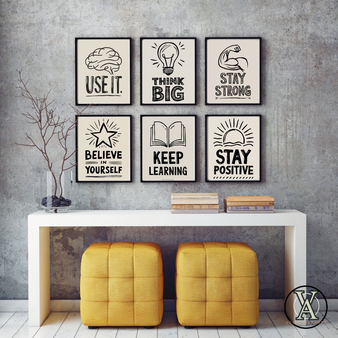 Think Big Motivational Poster Minimalistic Home Decor Funny Wall Art ...