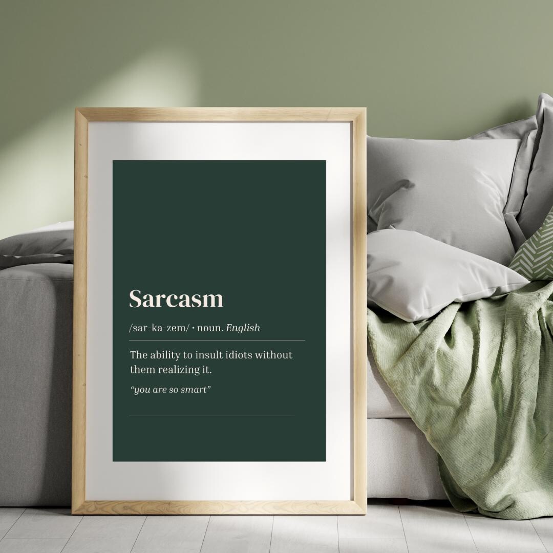 Sarcasm Definition Print, Sarcasm Funny Poster, Funny Printable Wall ...