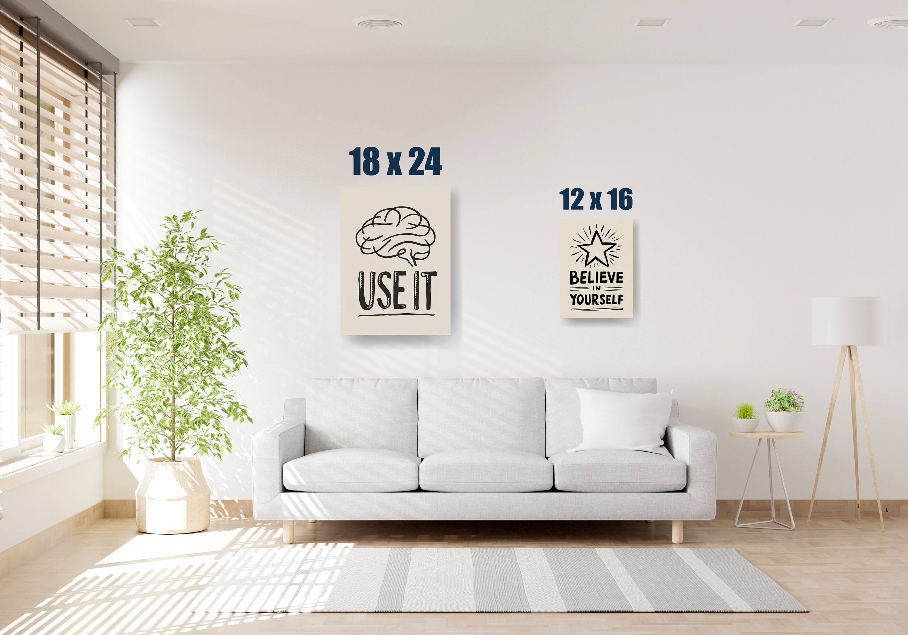 Think Big Motivational Poster Minimalistic Home Decor Funny Wall Art ...