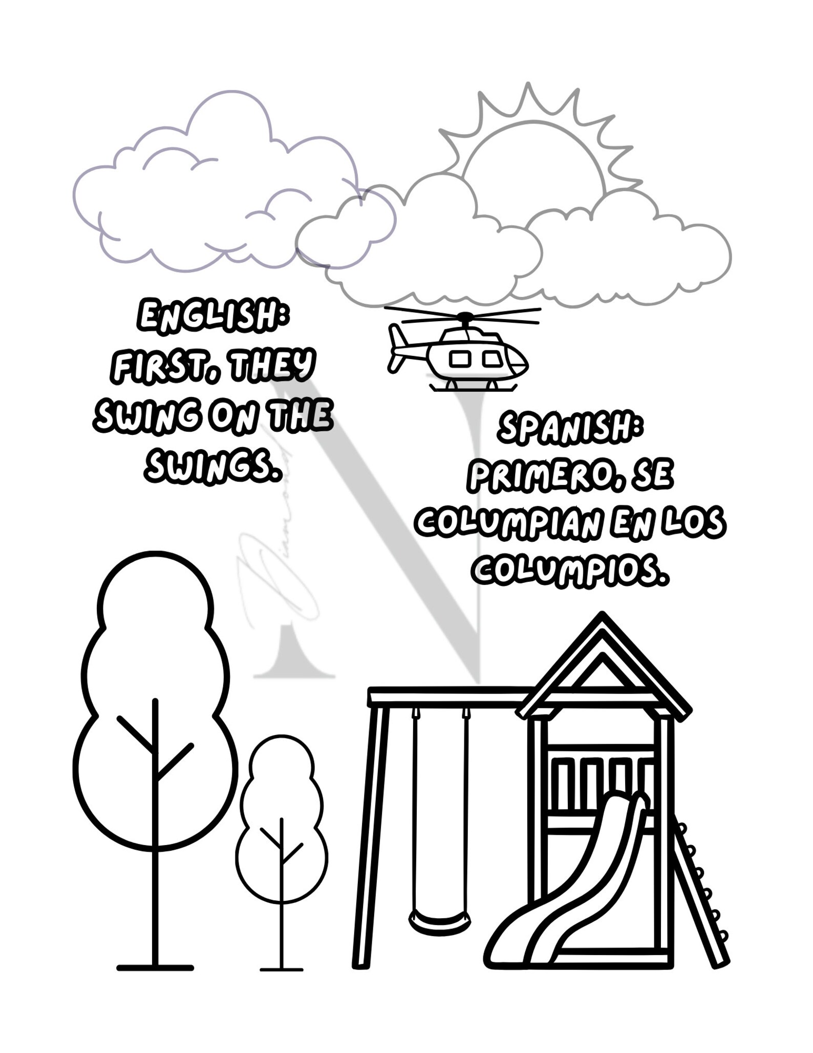 Coloring Pages for Preschoolers | English and Spanish Coloring Book ...