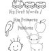 Coloring Print Outs | First Words Coloring Pages | English and Spanish ...