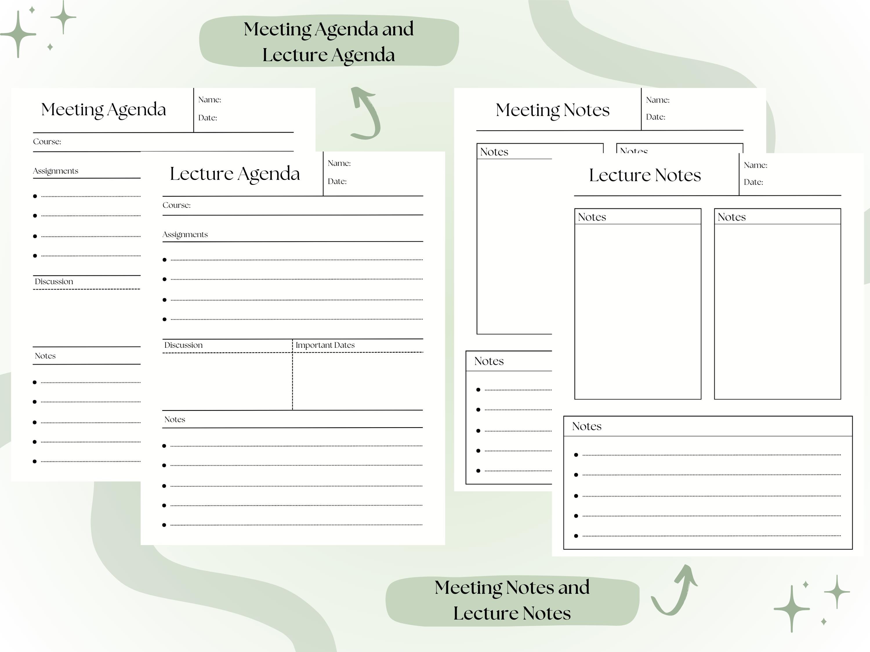 Student Planner Package Canva Template, Perfect for Students, Multi ...