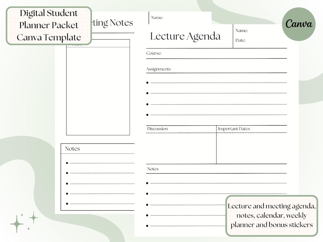Student Planner Package Canva Template, Perfect for Students, Multi ...