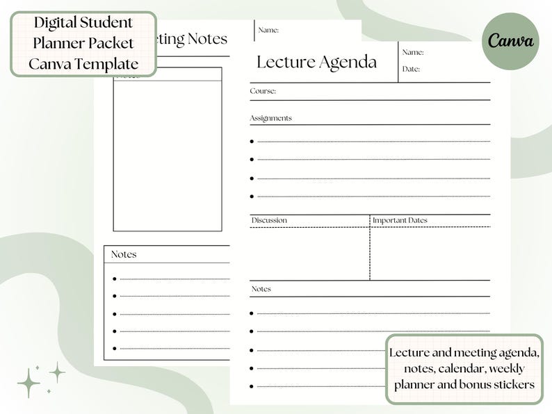 Student Planner Package Canva Template, Perfect for Students, Multi ...