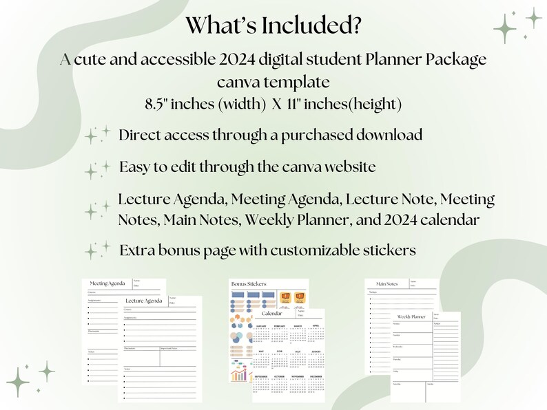 Student Planner Package Canva Template, Perfect for Students, Multi ...