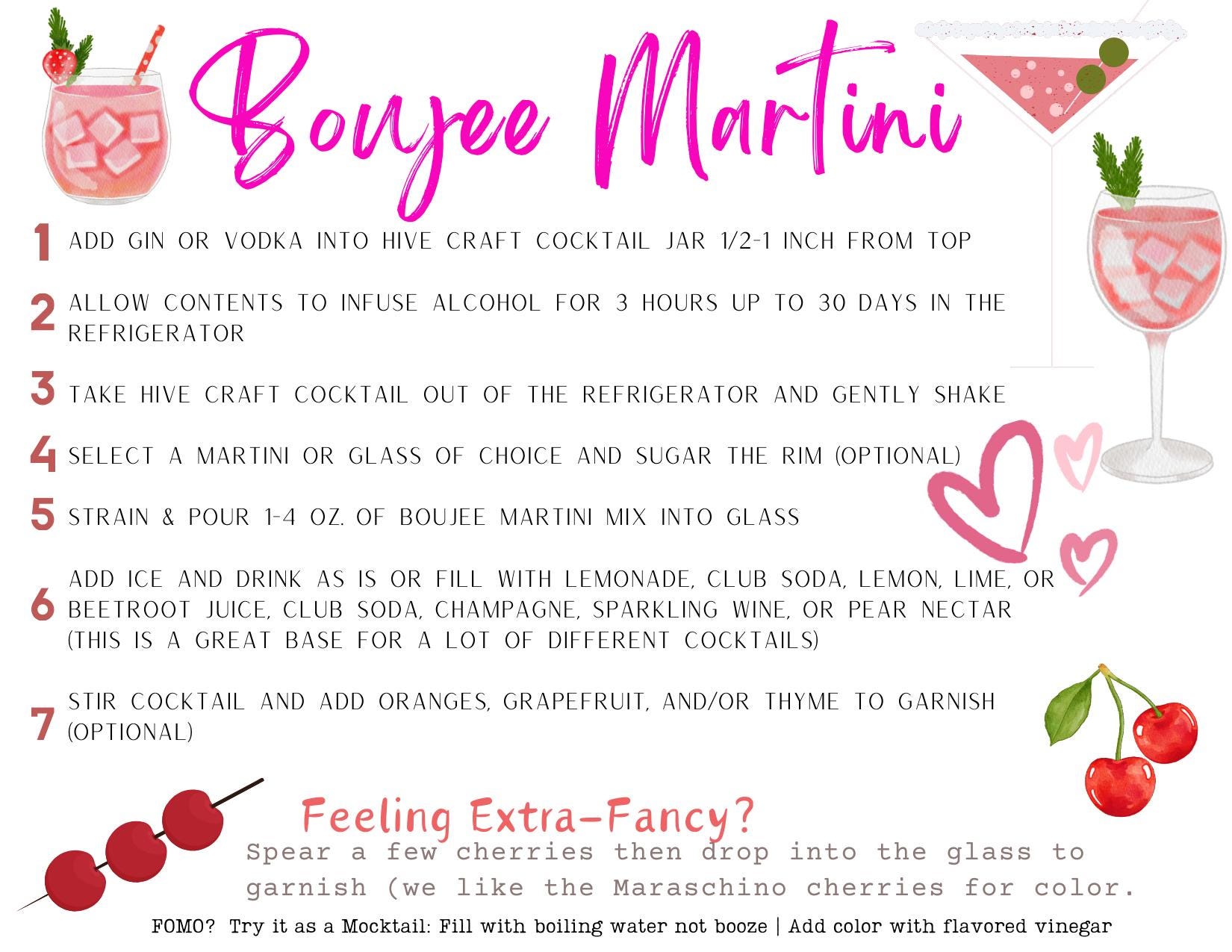 Boujee Martini Infusion Kit Craft Cocktails for Vodka or Gin Mixer ...