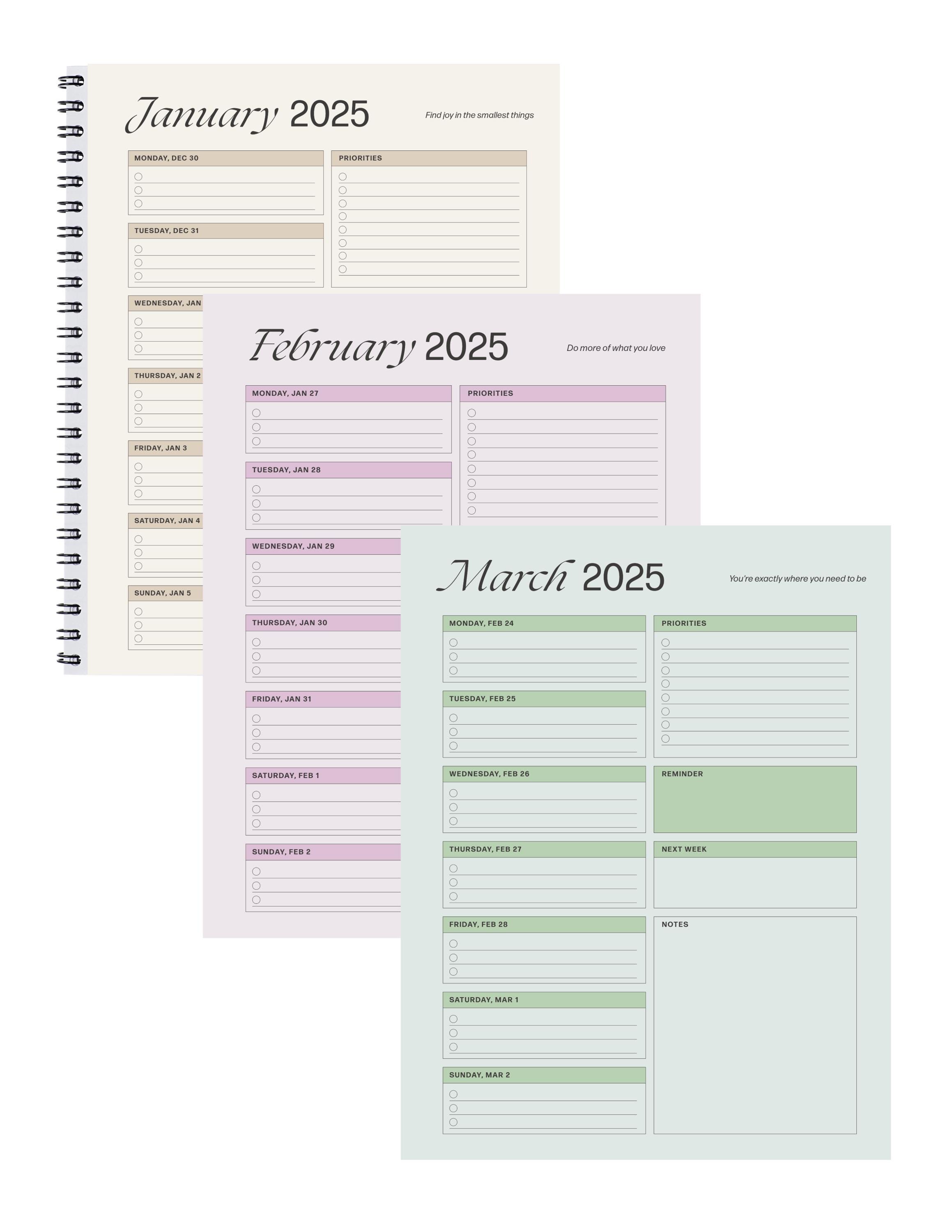 2025 Printable Weekly Planner - Etsy