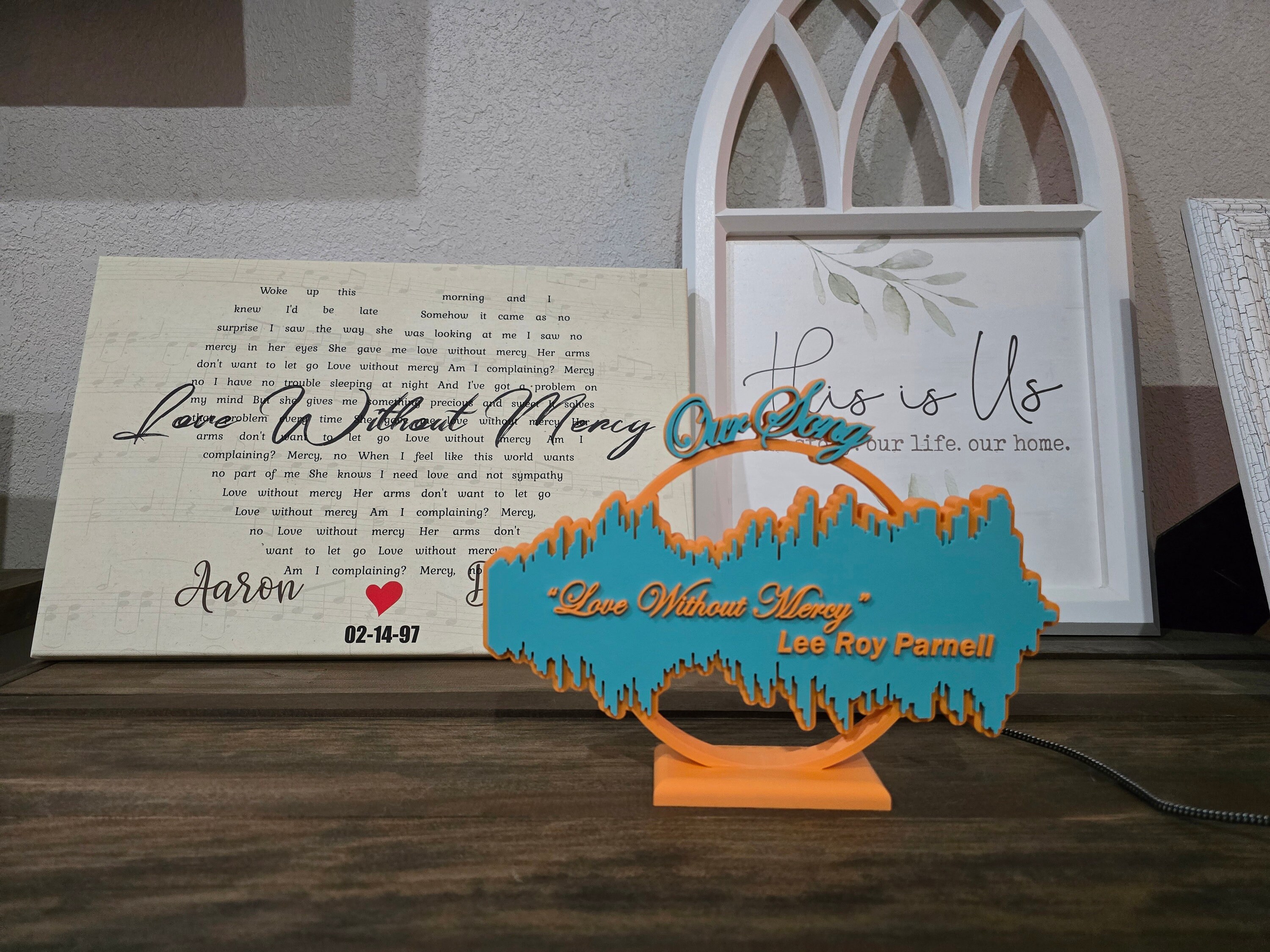 Custom 3D Printed Song Waveform Art, Personalized Music Waveform With ...