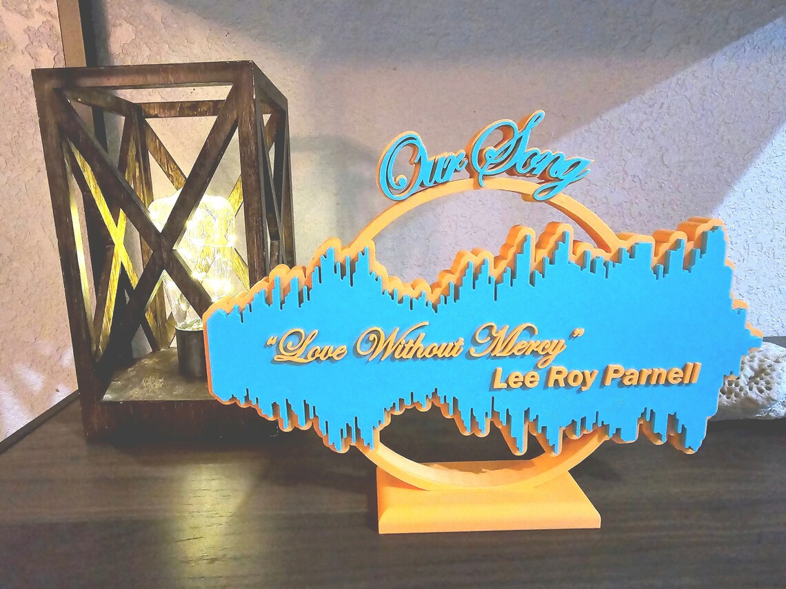 Custom 3D Printed Song Waveform Art, Personalized Music Waveform With ...